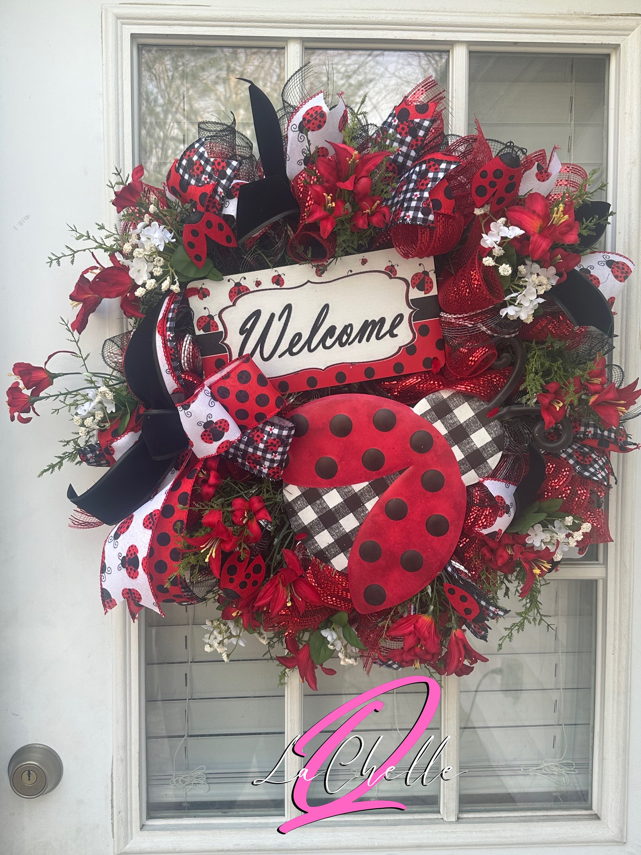 Lady Bug Wreath, Lady Bug Decor, Lady Bug, Summer Wreath, Lady Bug Door ...