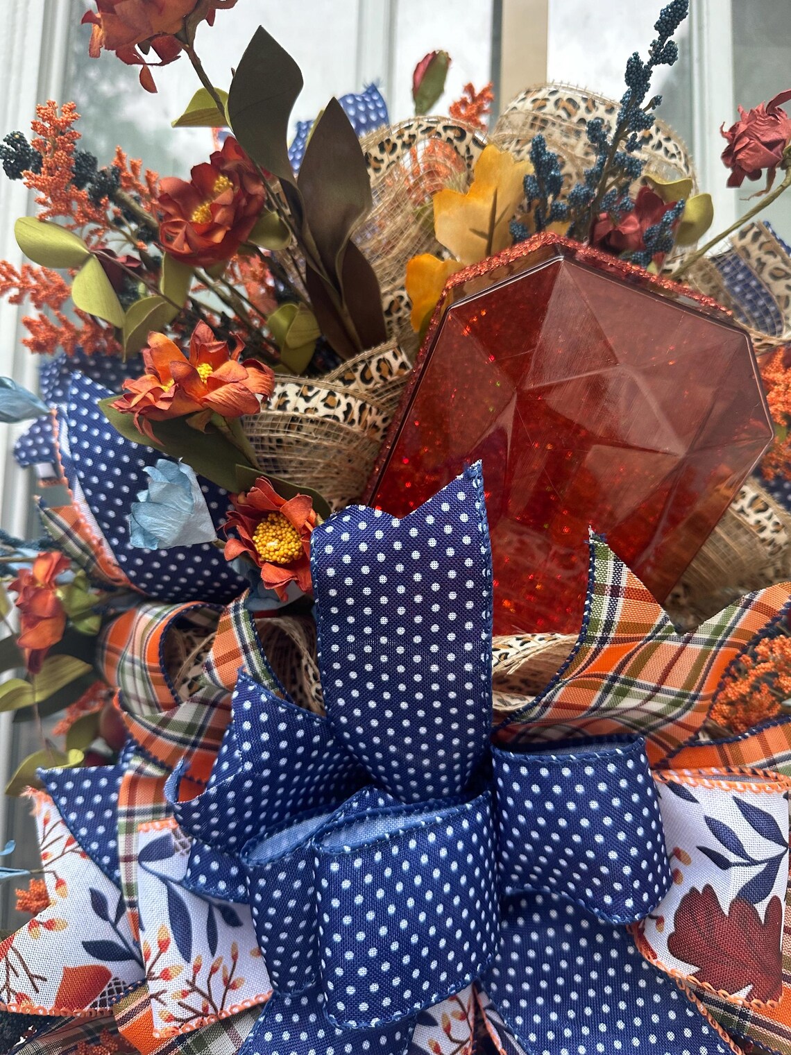 Fall Swag, Jewel Swag Wreath, Glam Door Decor, Autumn Swag, Fall Decor ...