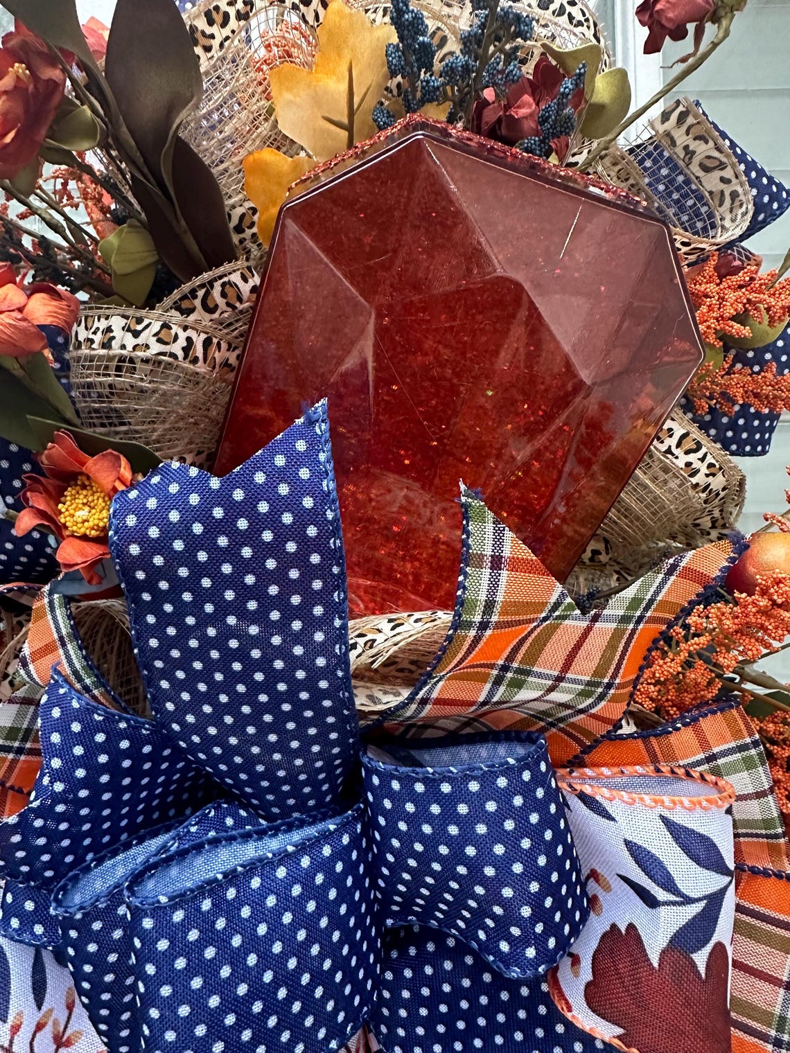 Fall Swag, Jewel Swag Wreath, Glam Door Decor, Autumn Swag, Fall Decor ...