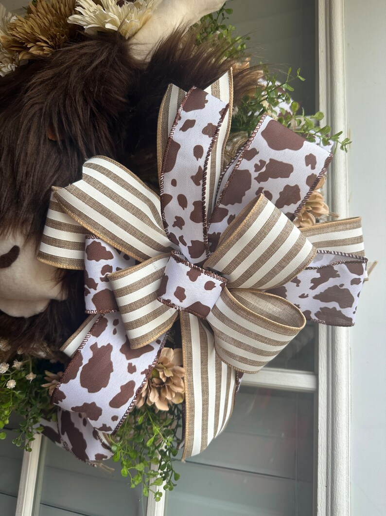 Highland Cow Wreath, Farmhouse Wreath, Cow Wreath, Country Door Decor ...