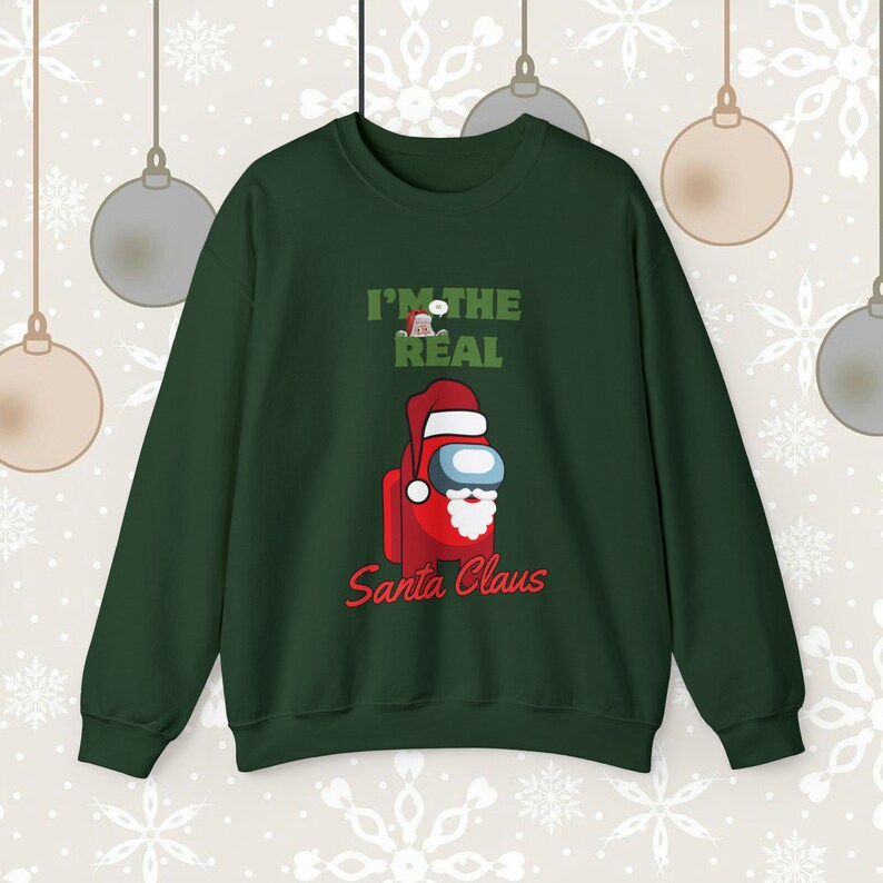 Santa Among Us Sweater Sus Sweater Meme Christmas Sweatshirt Gamming ...