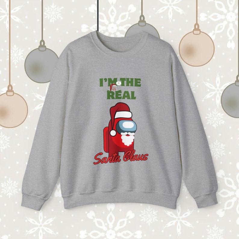 Santa Among Us Sweater Sus Sweater Meme Christmas Sweatshirt Gamming ...