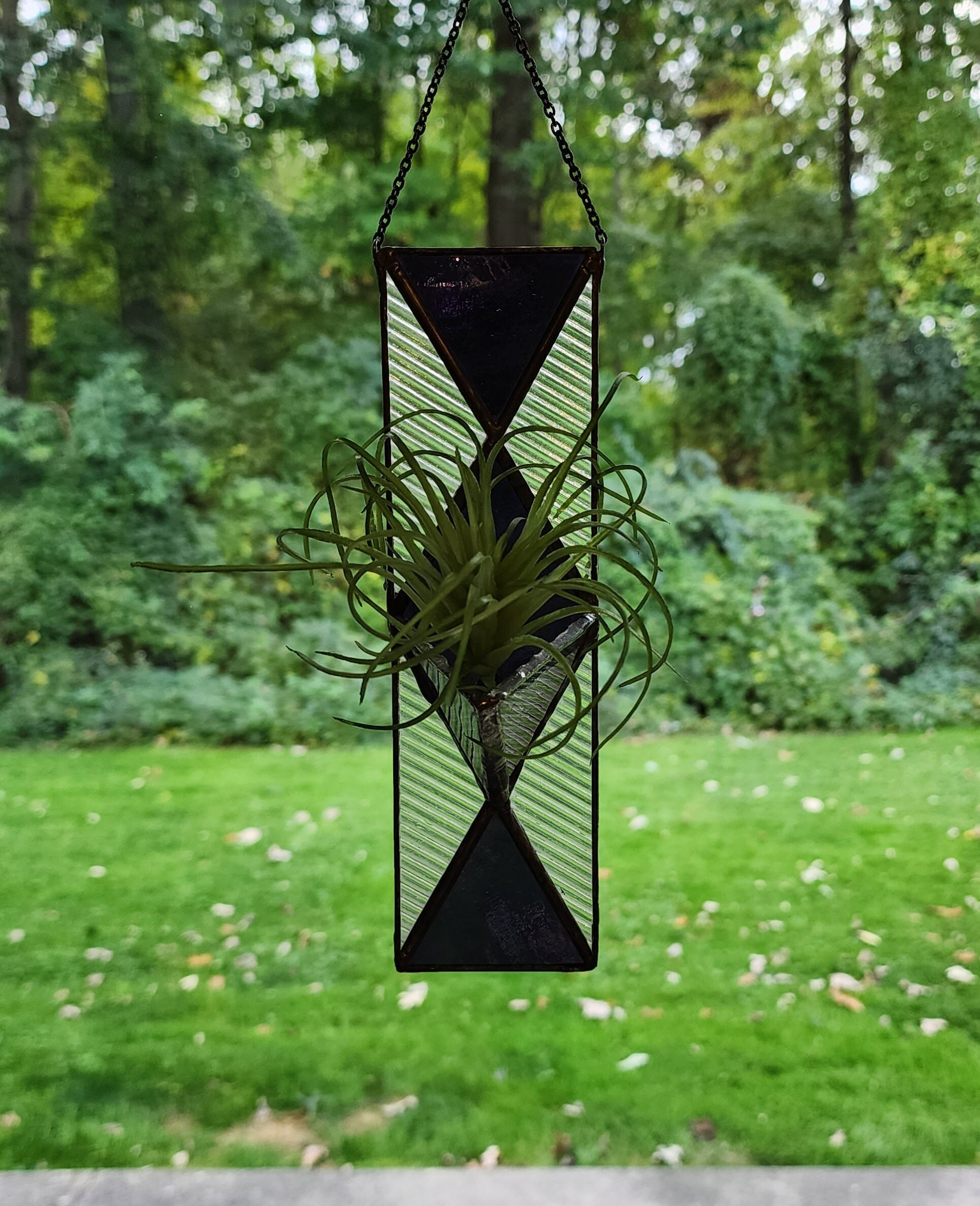 Stained Glass Air Plant Holder, Window Decor, Sun Catcher, Plant Lover ...