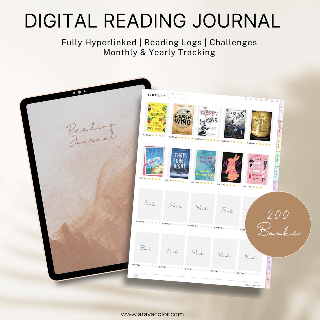 Digital Reading Journal Goodnotes Portrait Reading Journal Reading ...