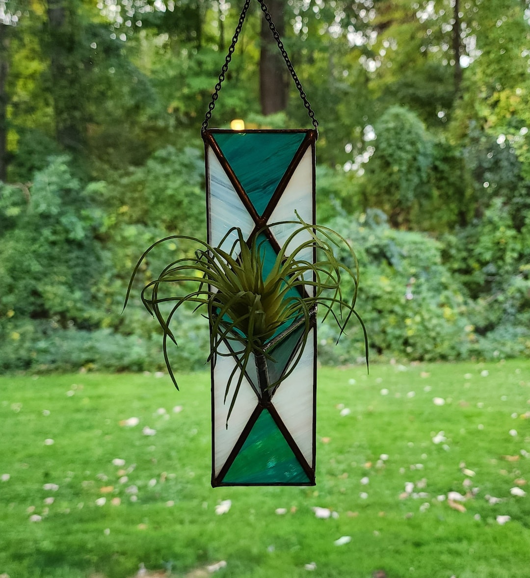 Stained Glass Air Plant Holder, Window Decor, Sun Catcher, Plant Lover ...