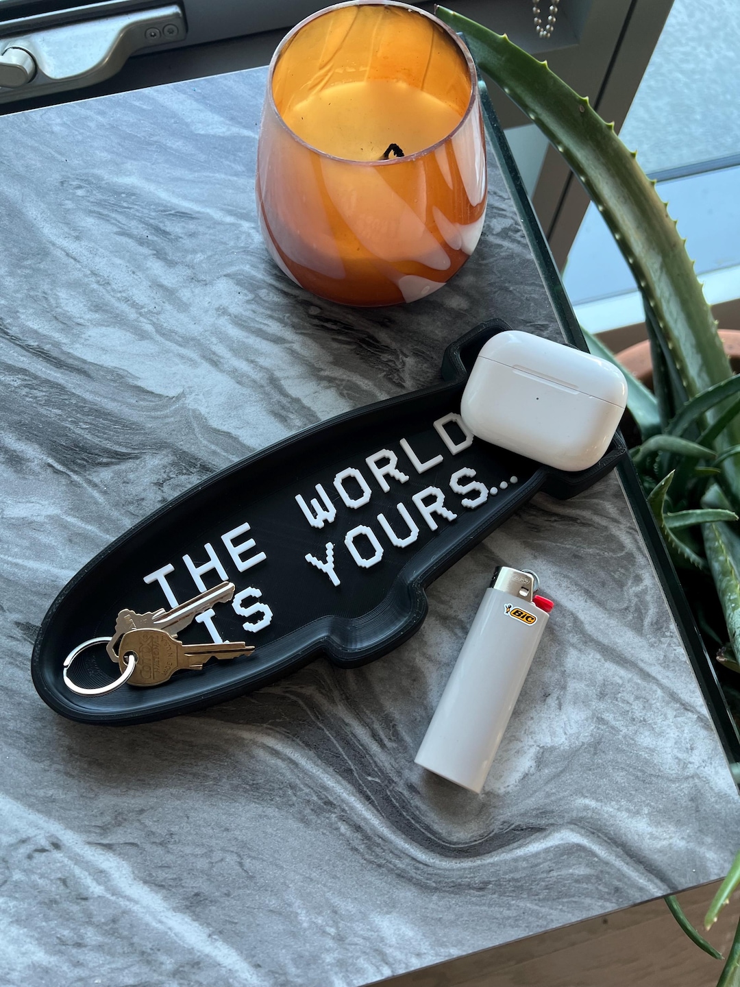 The World is Yours Scarface Blimp Key Catch Tray Art Piece - Etsy