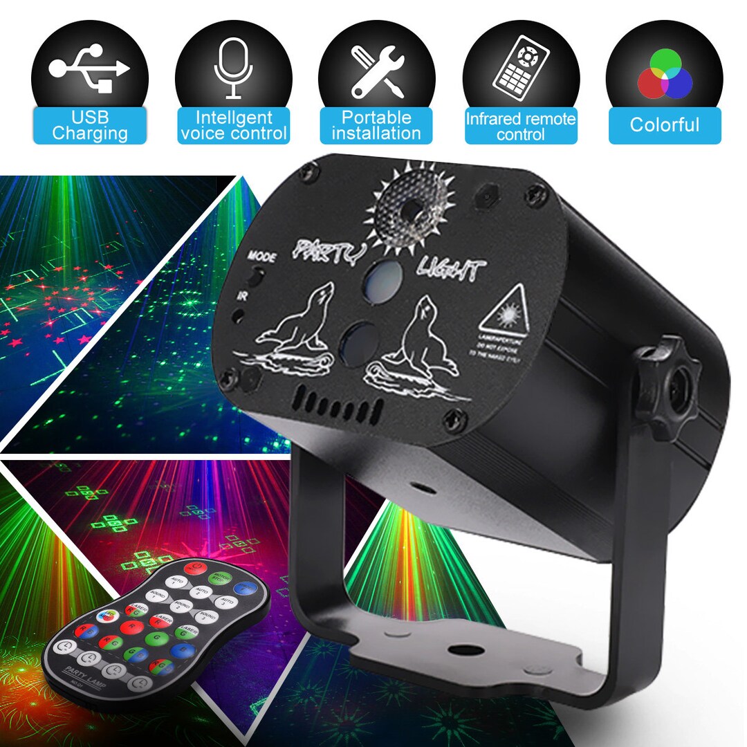 Mini RGB Disco Light LED Laser Stage Projector - Etsy