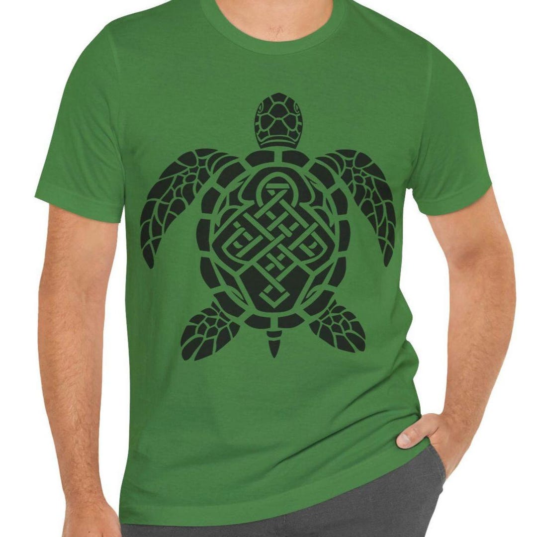 Black Celtic Inspired Style Sea Turtle UNISEX Tee Men Women T-shirt ...