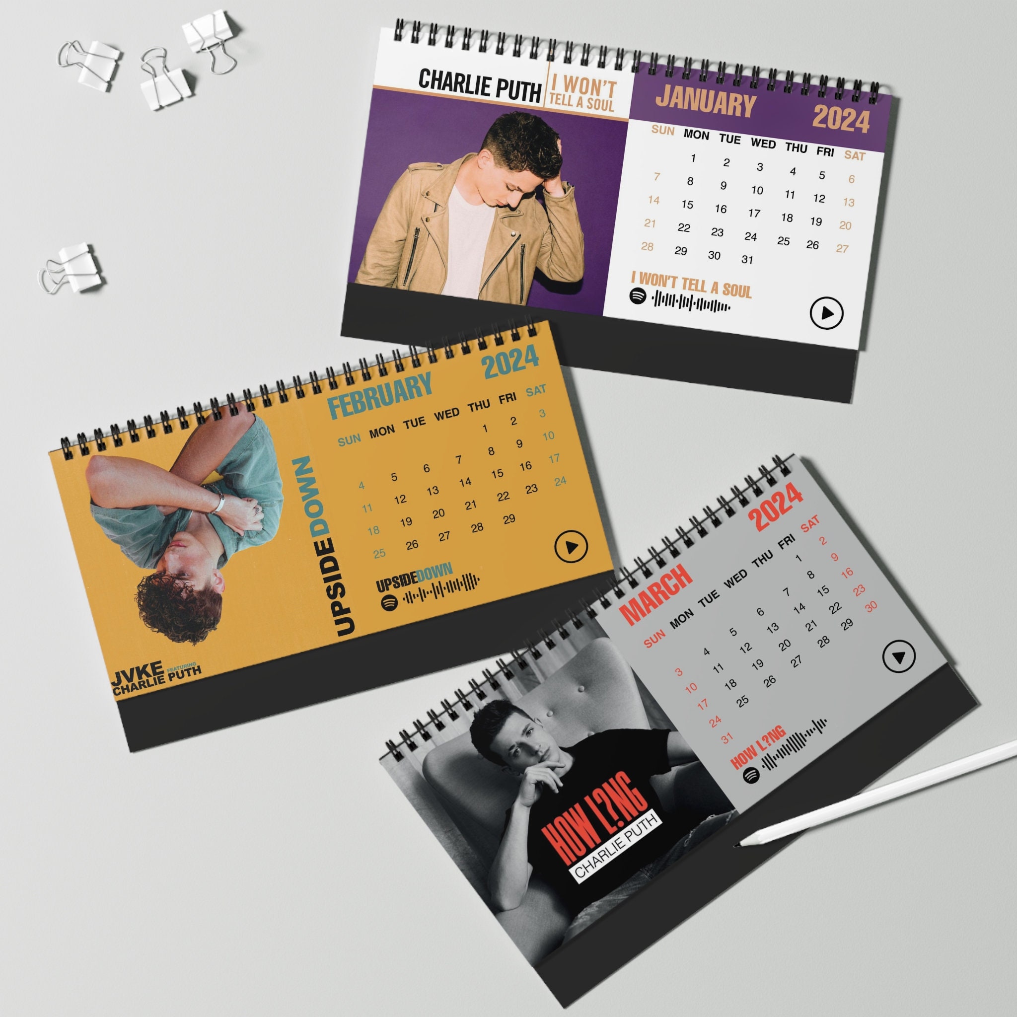 2024 Charlie Puth Desk Calendar | 2024 Desk Calendar | Charlie Puth ...