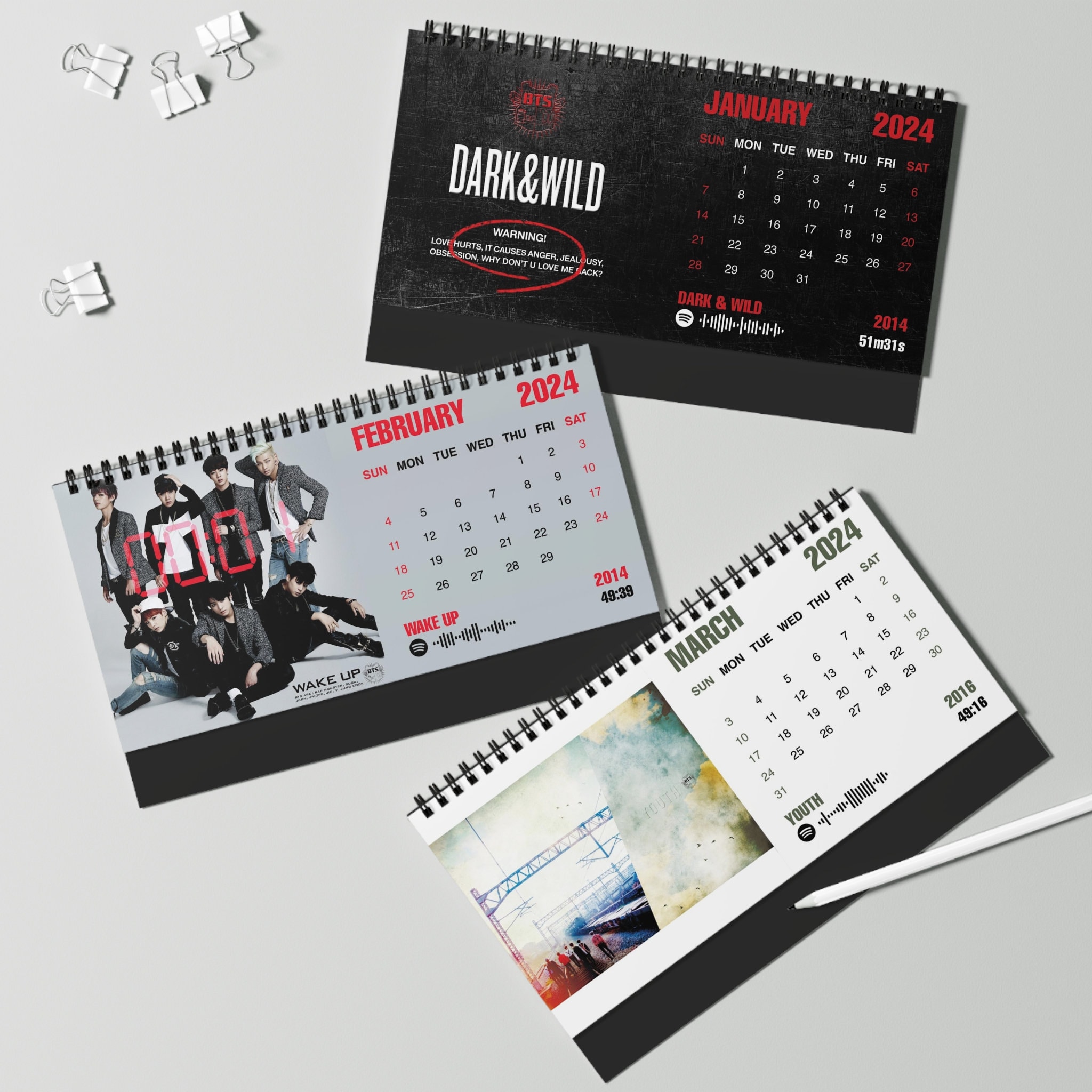 2024 BTS Desk Calendar | 2024 Desk Calendar | BTS | 2024 Calendar sold ...