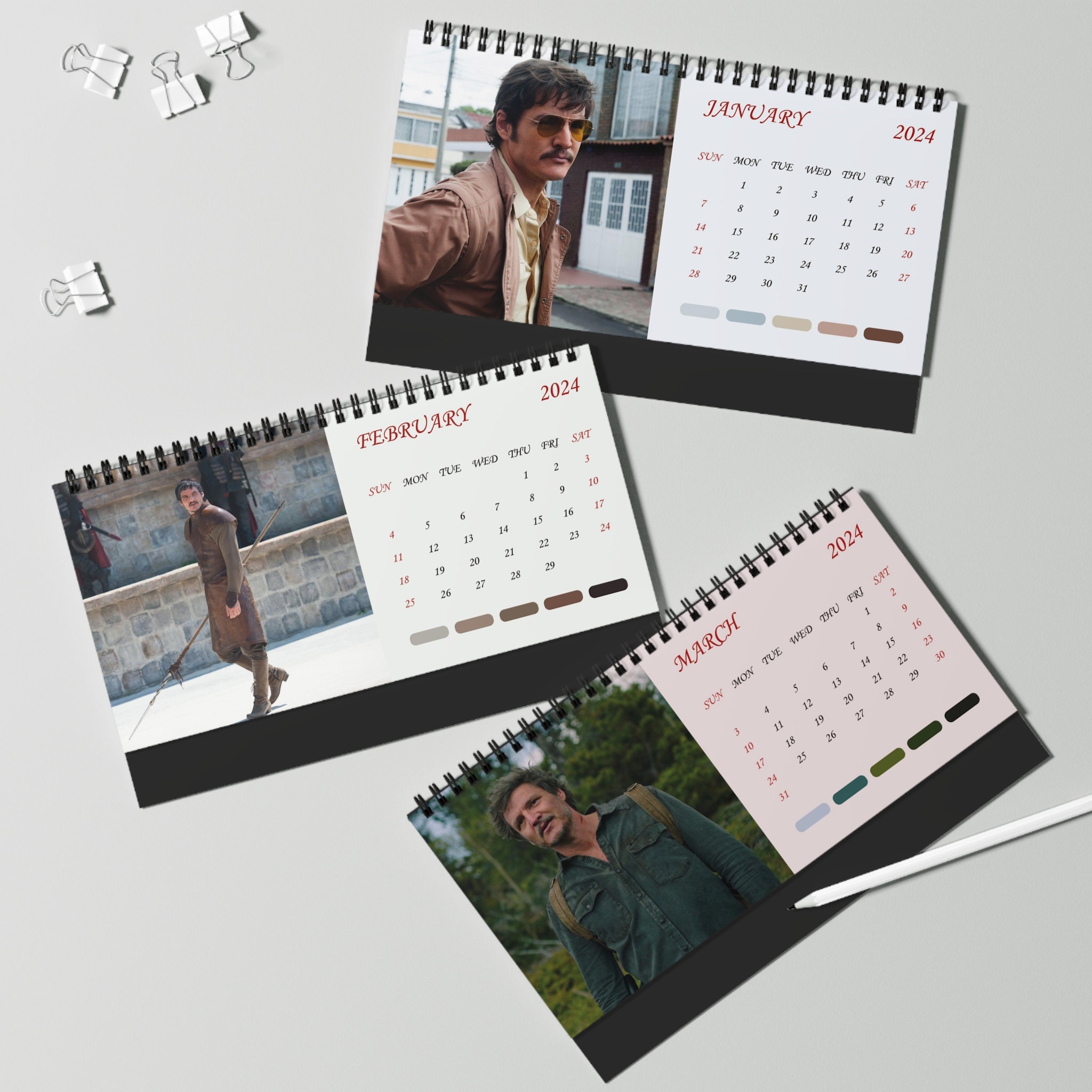 2024 Pedro Pascal Desk Calendar | 2024 Desk Calendar | Pedro Pascal ...