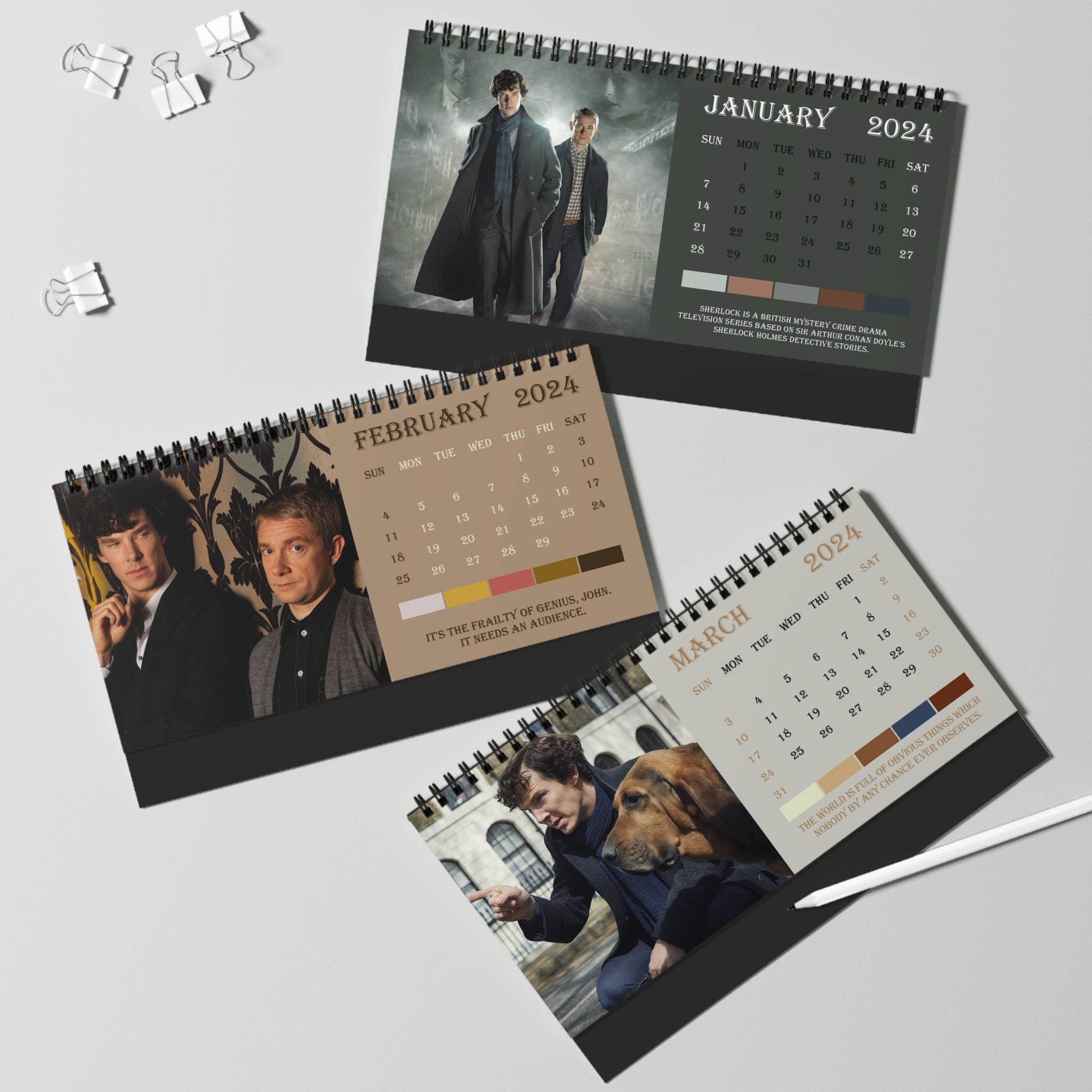 2024 Sherlock Desk Calendar | 2024 Desk Calendar sold by Bambie Upset ...