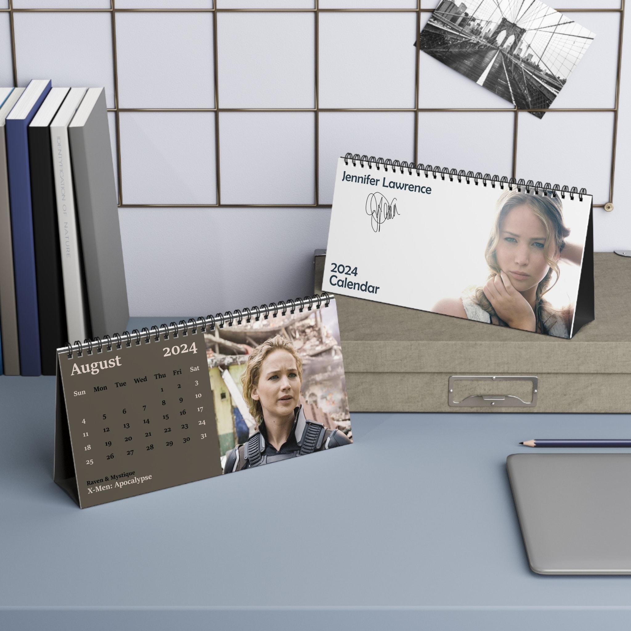 2024 Jennifer Lawrence Desk Calendar | 2024 Desk Calendar sold by Kora ...