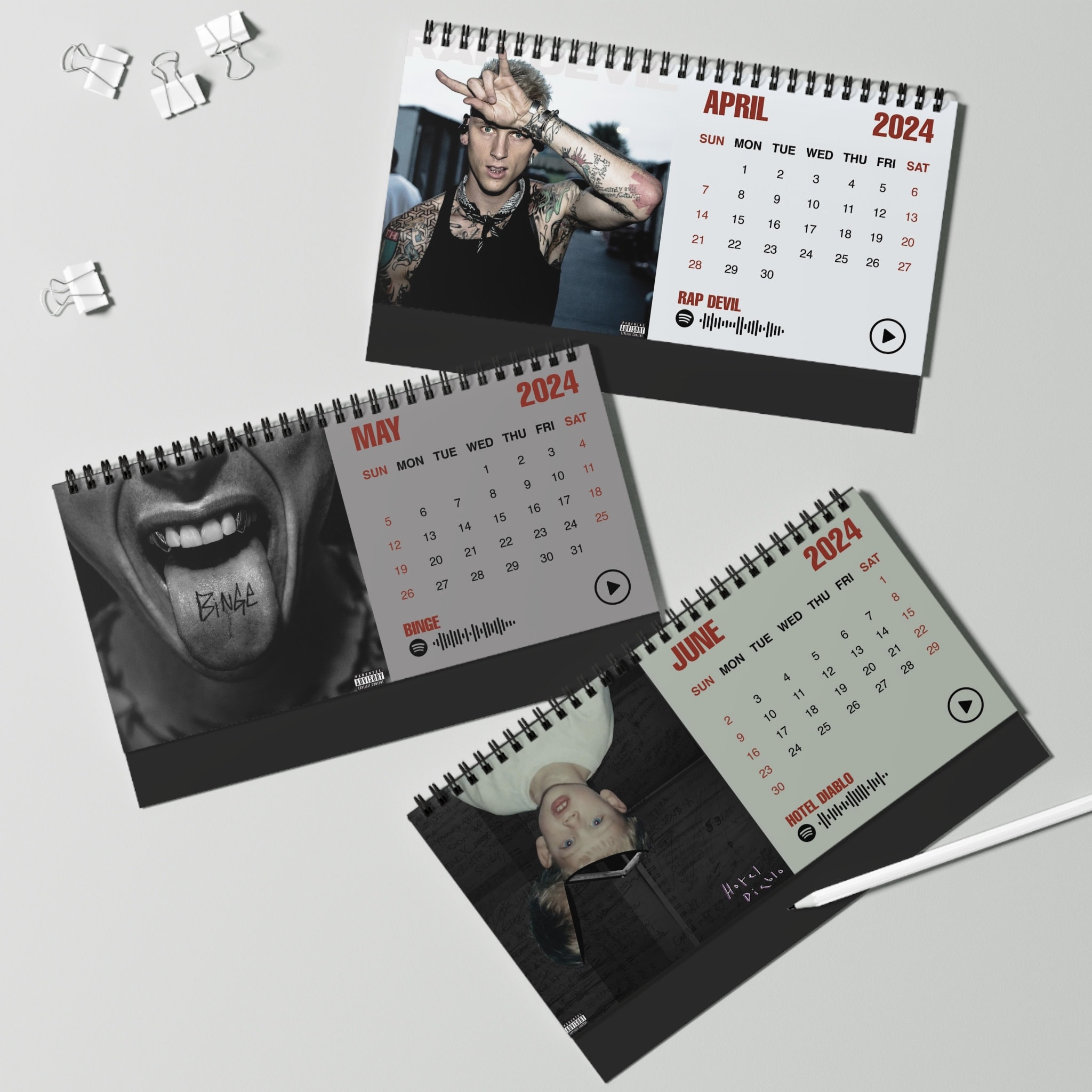 2024 Machine Gun Kelly Desk Calendar | 2024 Desk Calendar sold by Pedro ...
