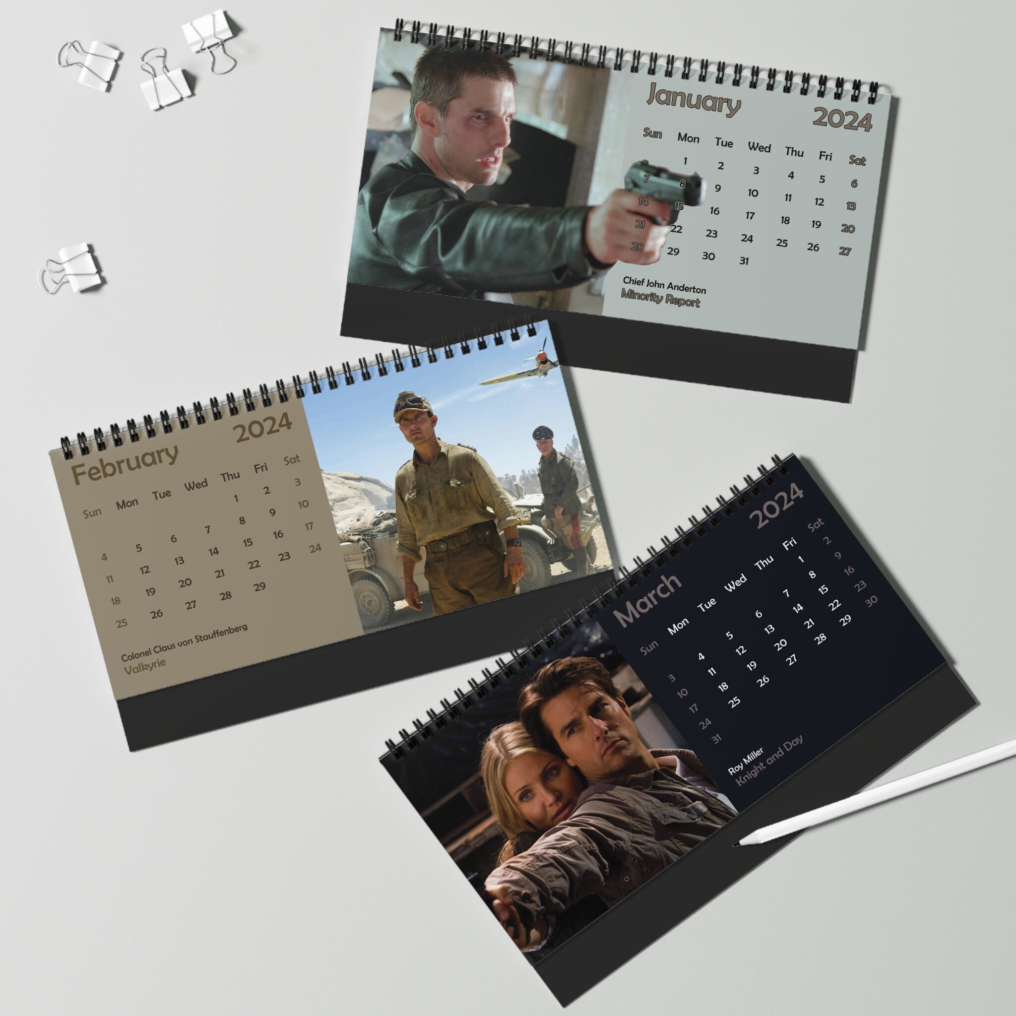 2024 Tom Cruise Desk Calendar | 2024 Desk Calendar | Tom Cruise | 2024 ...