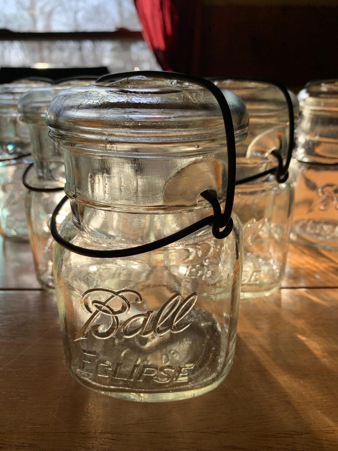 Vintage Ball Eclipse Square Half-pint Wire and Bale Jars - Etsy