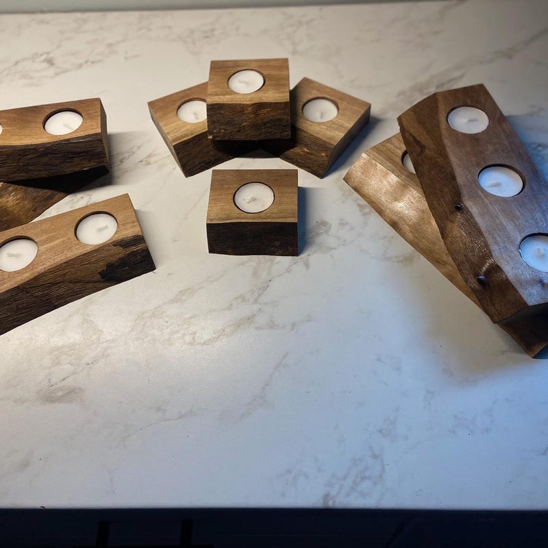 Walnut Tea Light Holders - Etsy