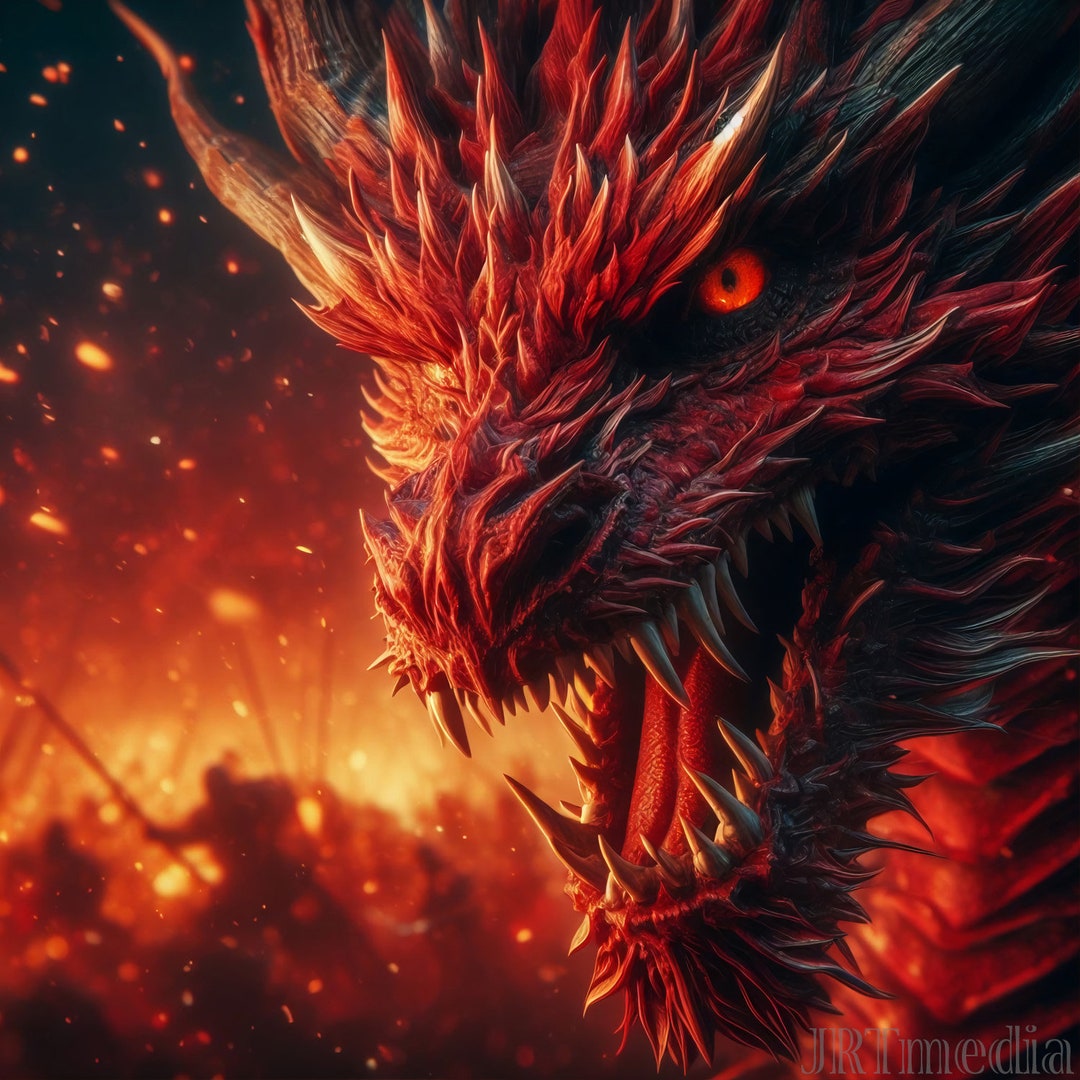 A.I. Red Dragon Face - Etsy