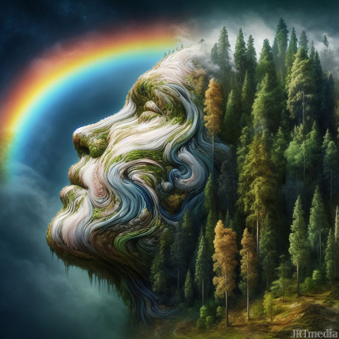 A.I. Face in the Forest - Etsy