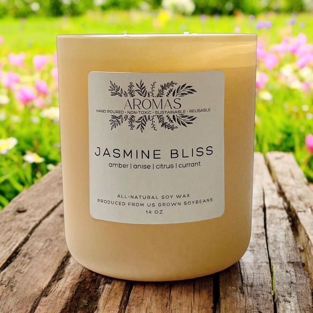 JASMINE BLISS | Amber, Anise, Citrus, Currant | Soy Candle, 14oz - Etsy