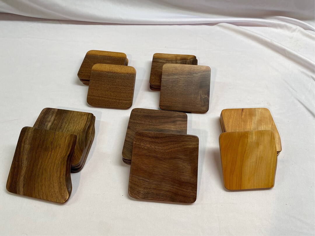 Walnut and Cherry Slab Wood Coasters - Etsy