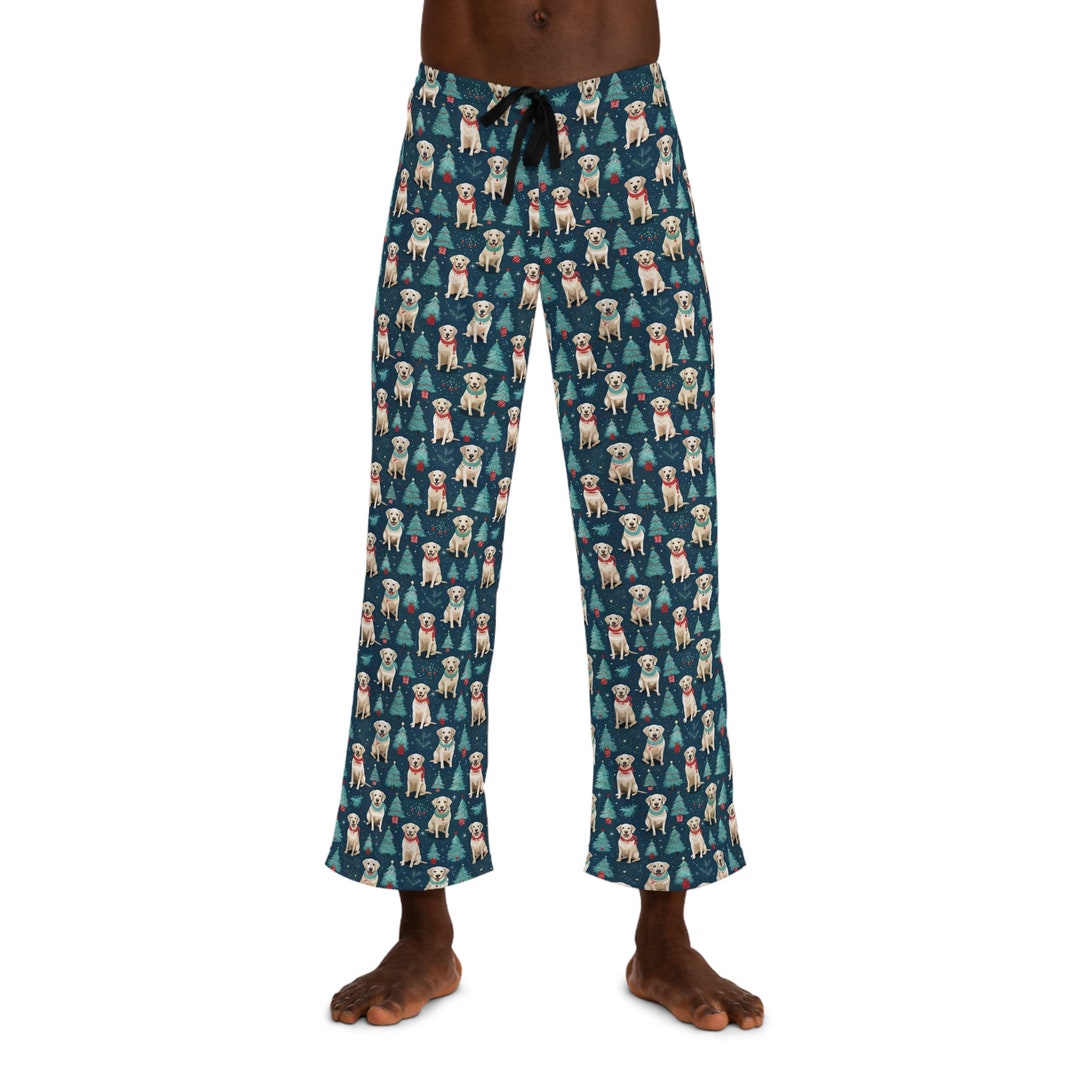 Labrador Retriever & Christmas Tree Men's Pajama Pants Festive Holiday ...