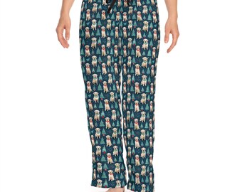 French Bulldog & Christmas Tree Women's Pajama Pants Festive Holiday ...