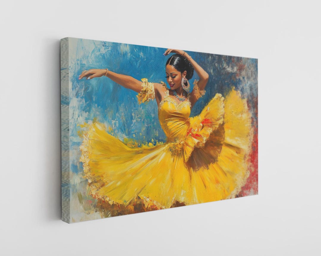 Flamenco Dancer Painting: Colorful Canvas Wall Art (living Room or ...