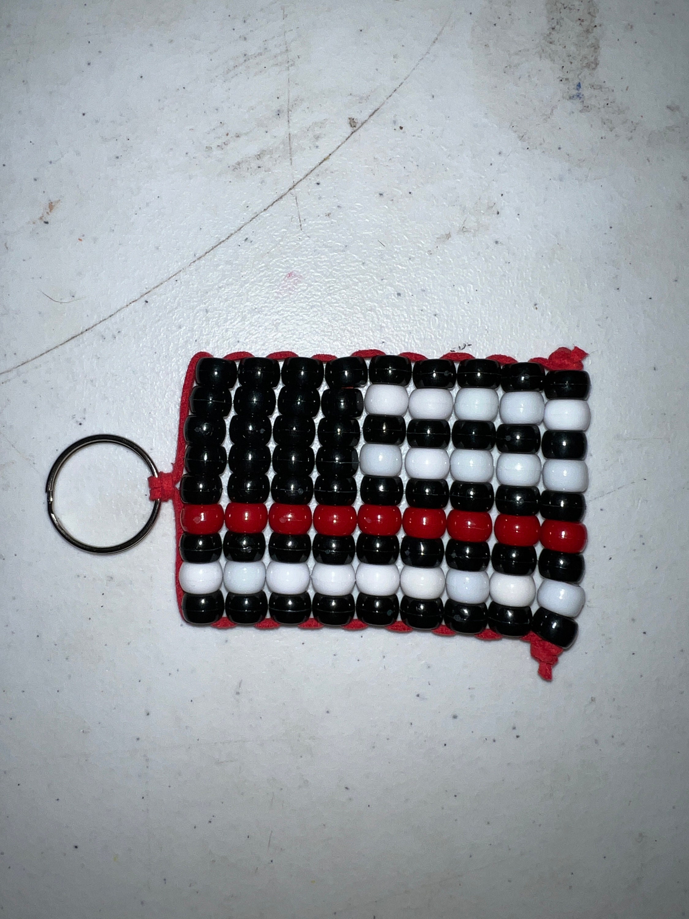 Pony Bead American Flag for Firefighters Keychain - Etsy