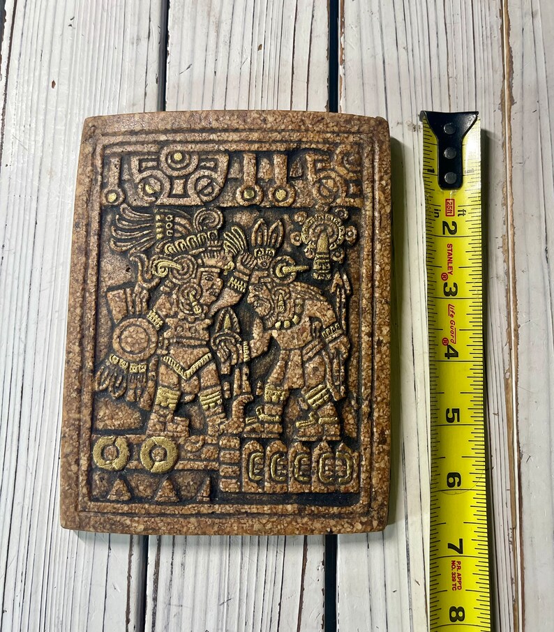 Mayan Aztec Native American Clay Stamp Tablet Art Framed Vintage ...