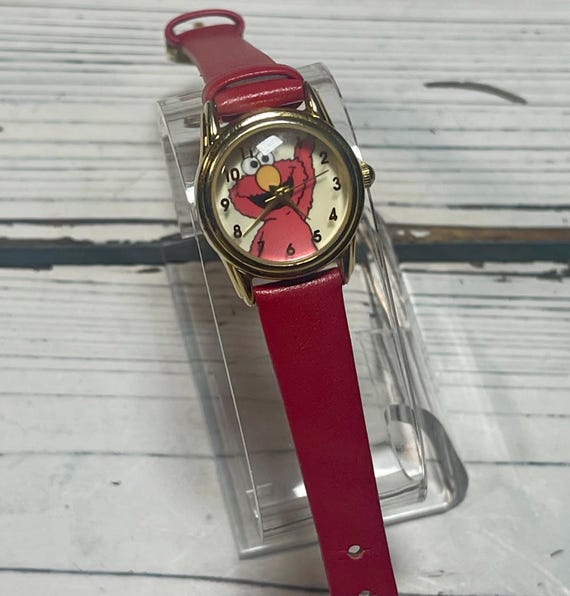 NEW BATTERY Vintage 90's Elmo Sesame Street Watch Jim… - Gem