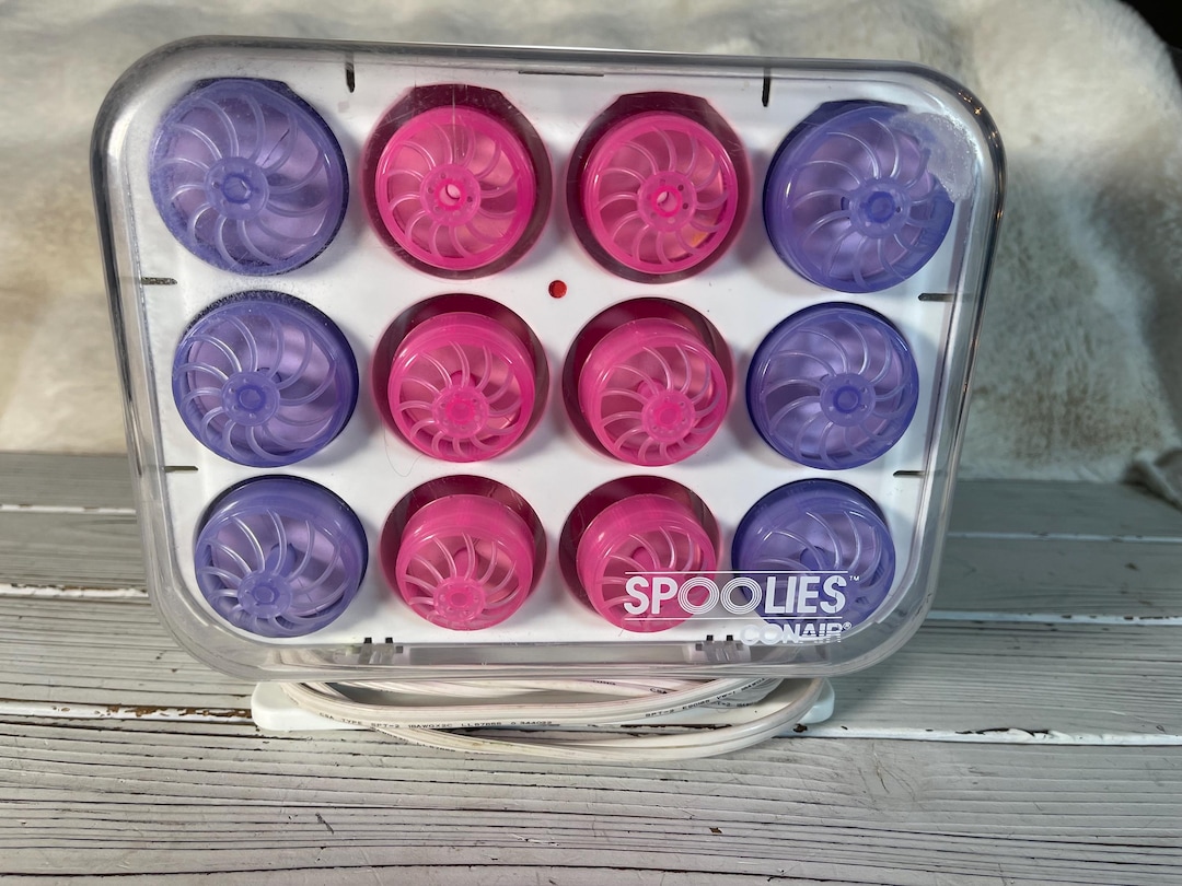 CLEAN Vintage 90's Original Conair SPOOLIES 24 Heated Spools Curlers ...