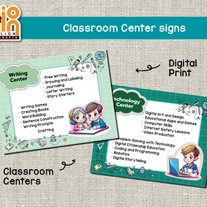 School Kids Classroom Centers Signs - Etsy