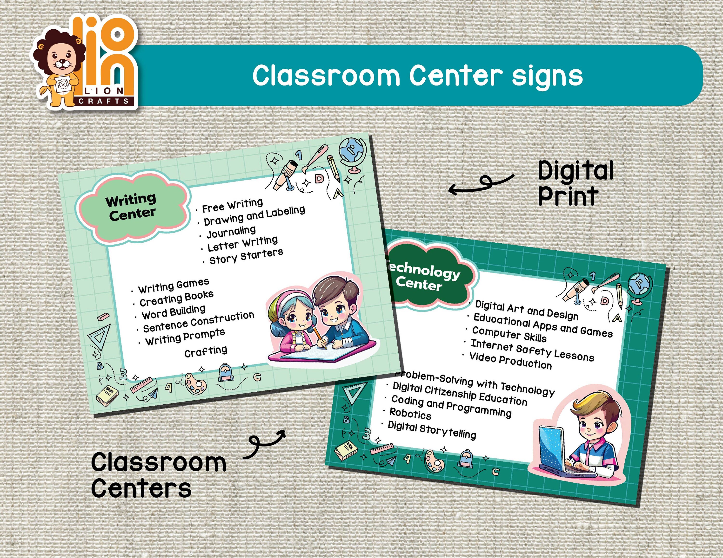 School Kids Classroom Centers Signs - Etsy