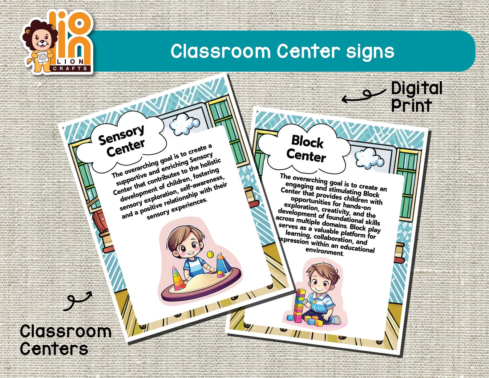 School Kids Classroom Centers Signs, Goal - Etsy