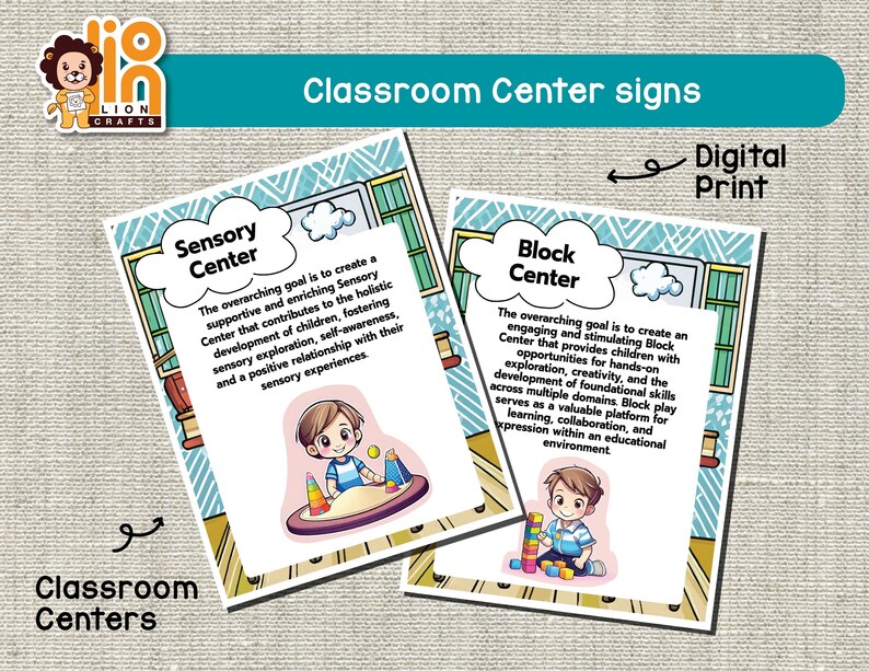 School Kids Classroom Centers Signs, Goal - Etsy