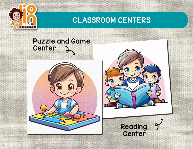 School Kids Classroom Centers Clip Art - Etsy