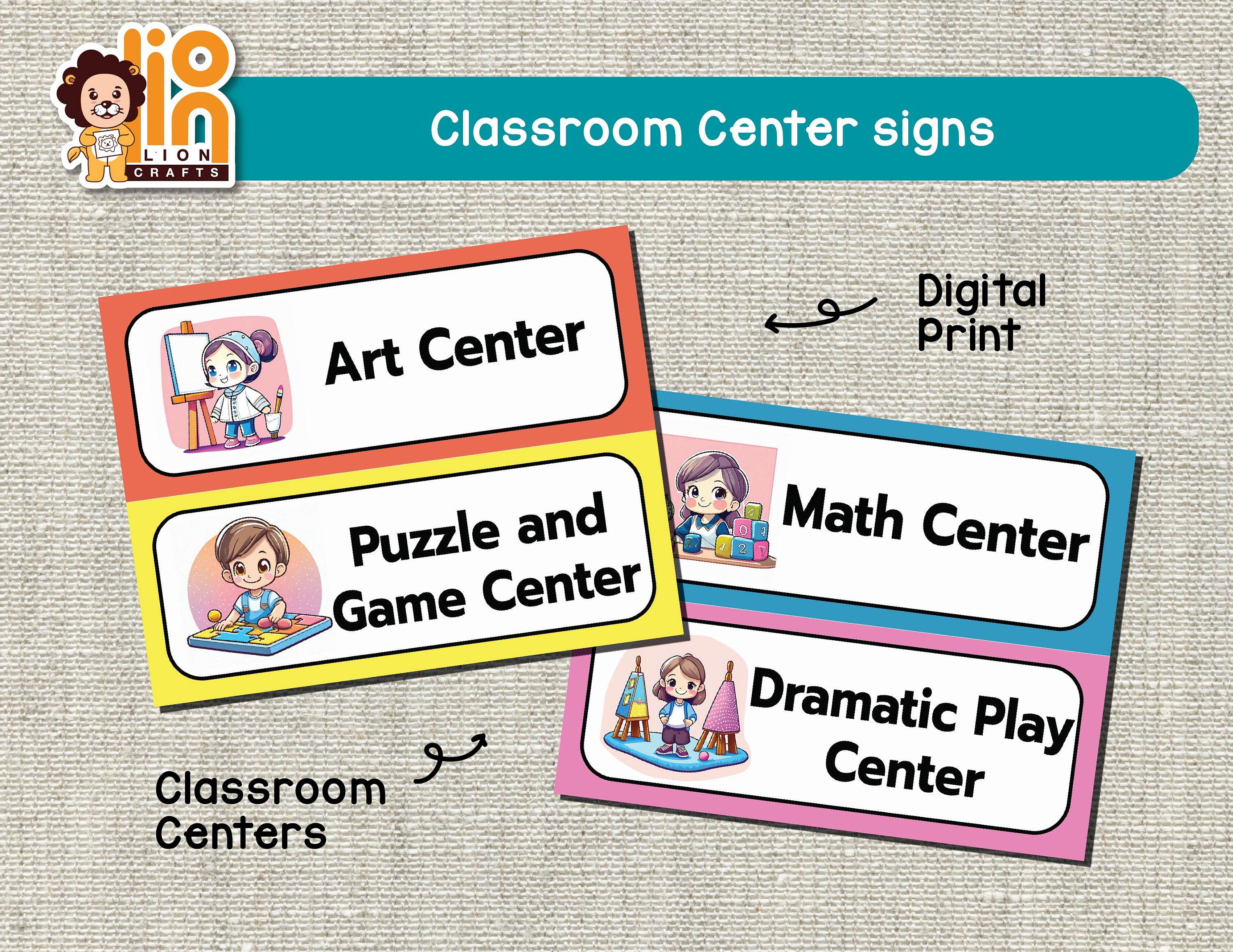 School Kids Classroom Centers Sings - Etsy