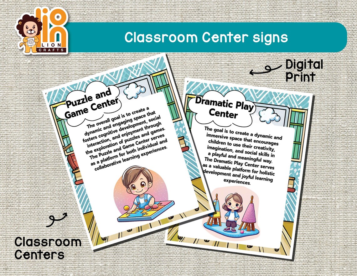 School Kids Classroom Centers Signs, Goal - Etsy