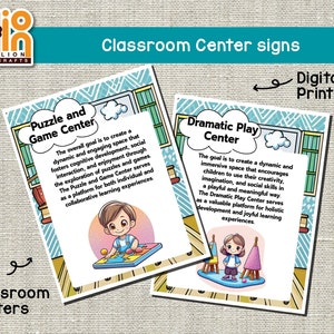 School Kids Classroom Centers Signs, Goal - Etsy