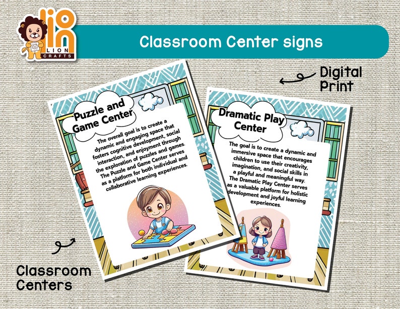 School Kids Classroom Centers Signs, Goal - Etsy