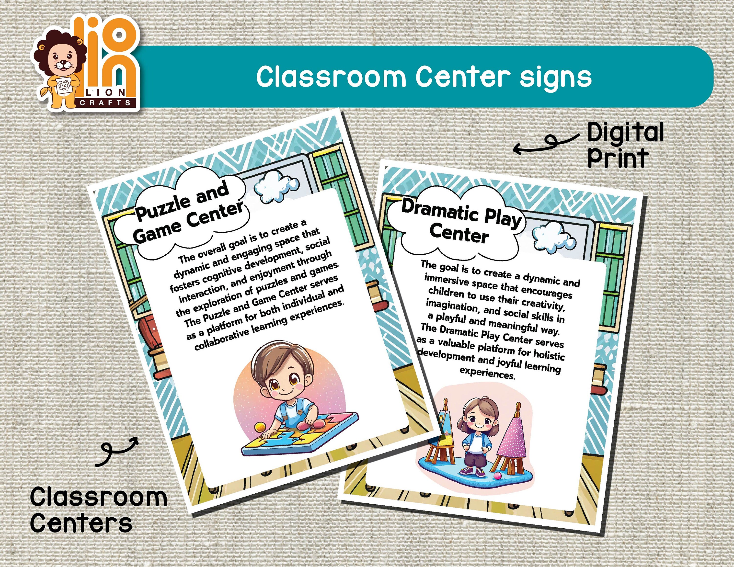 School Kids Classroom Centers Signs, Goal - Etsy