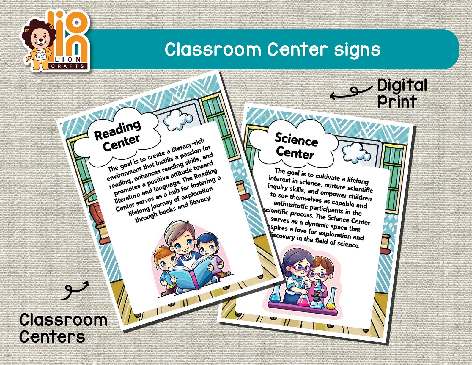 School Kids Classroom Centers Signs, Goal - Etsy