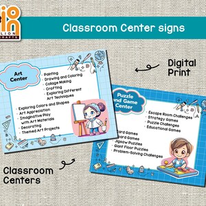 School Kids Classroom Centers Signs - Etsy