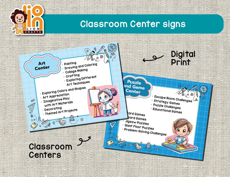 School Kids Classroom Centers Signs - Etsy