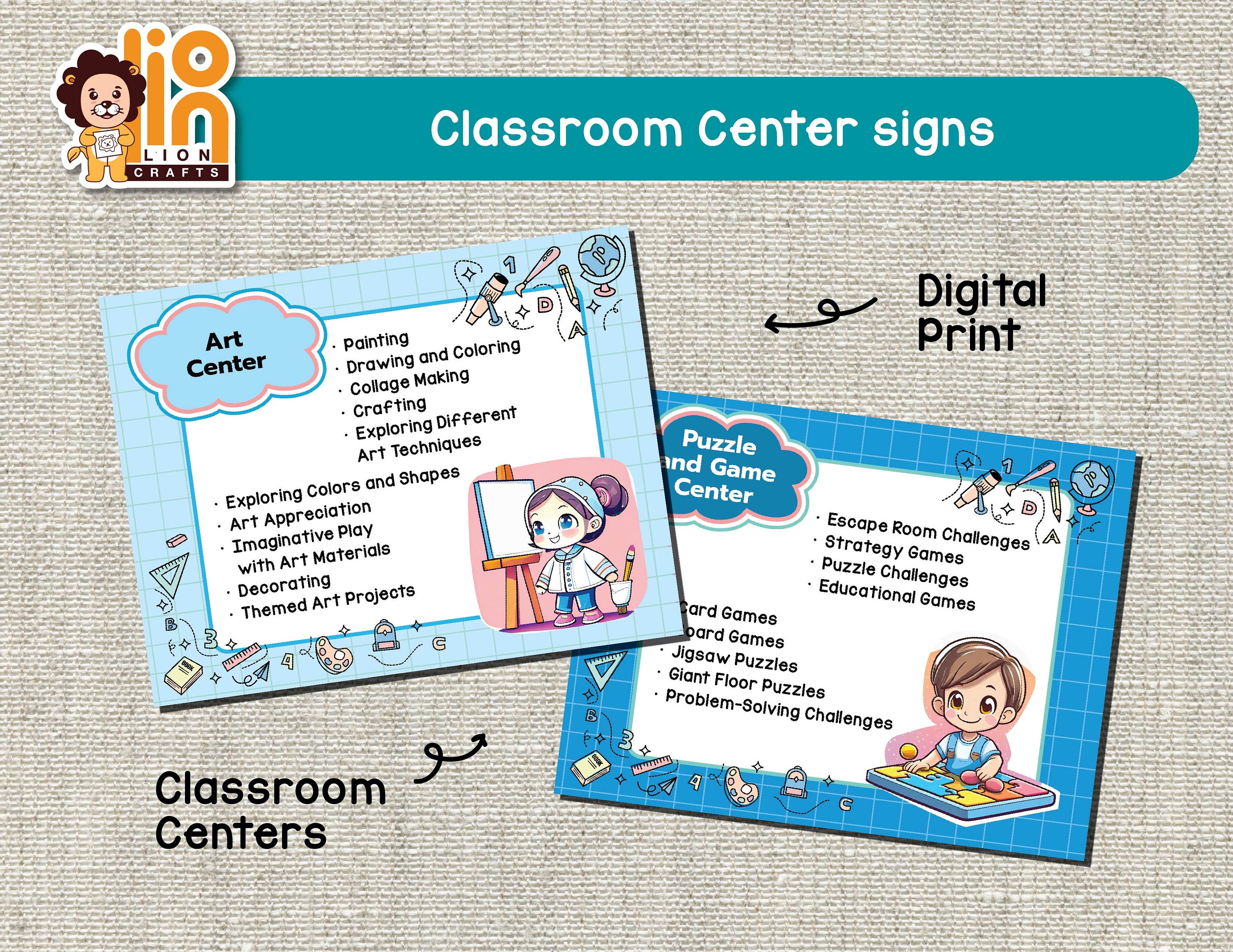 School Kids Classroom Centers Signs - Etsy