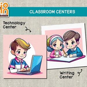 School Kids Classroom Centers Clip Art - Etsy