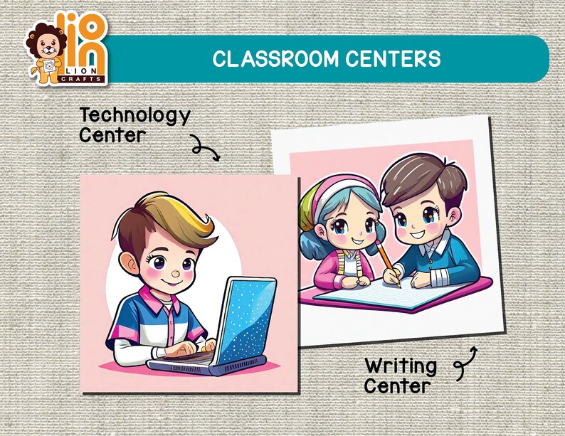 School Kids Classroom Centers Clip Art - Etsy
