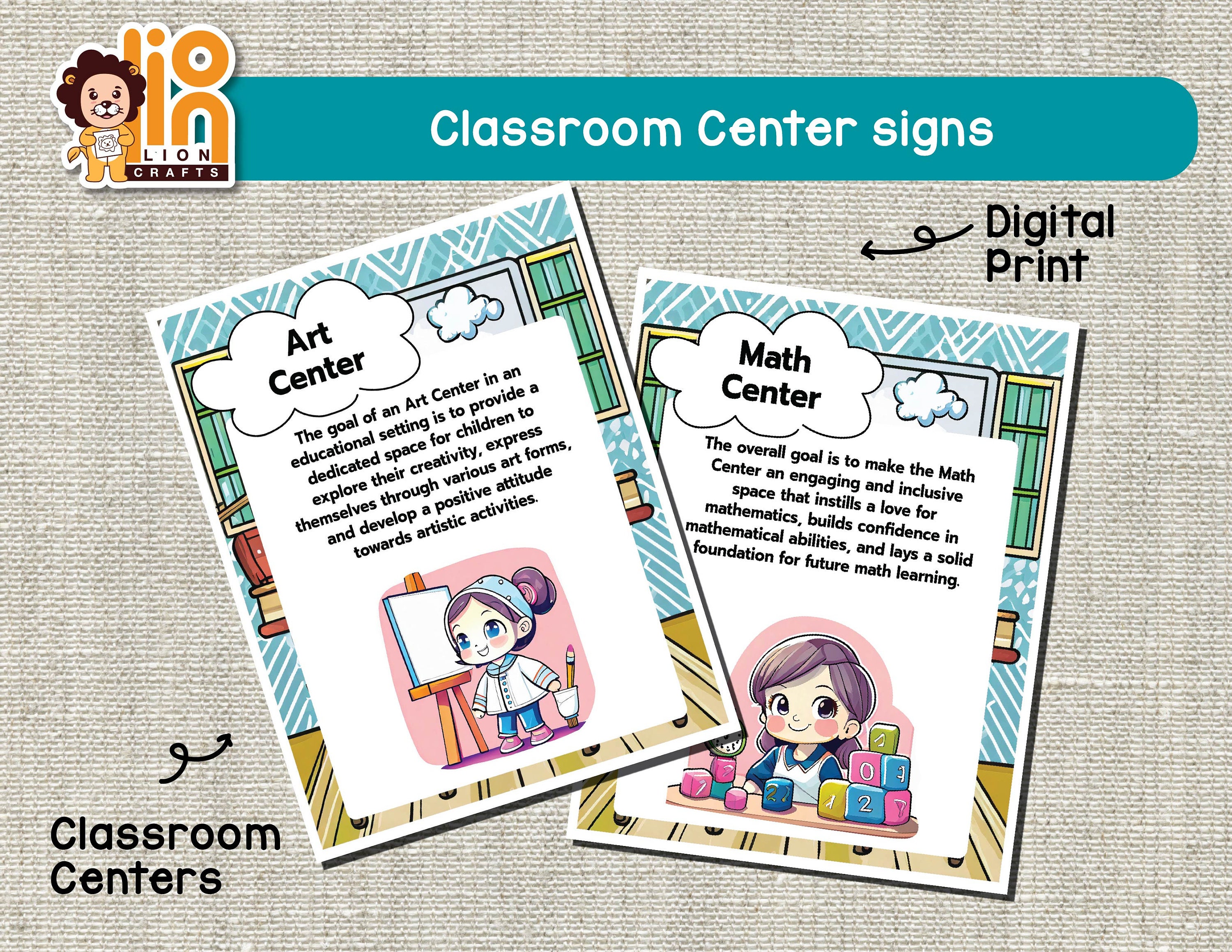 School Kids Classroom Centers Signs, Goal - Etsy