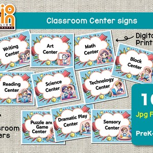 School Kids Classroom Centers Sings - Etsy